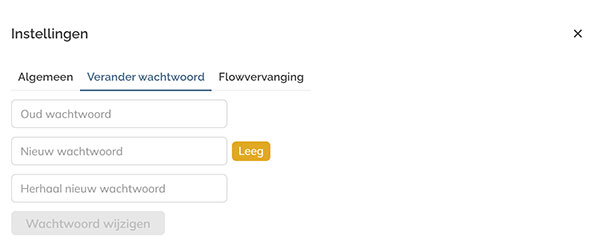 Wachtwoorden beheren in Xtendis 7 – Home