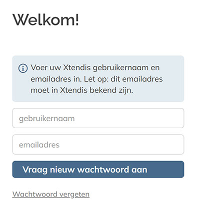 Wachtwoorden beheren in Xtendis 7 – Home